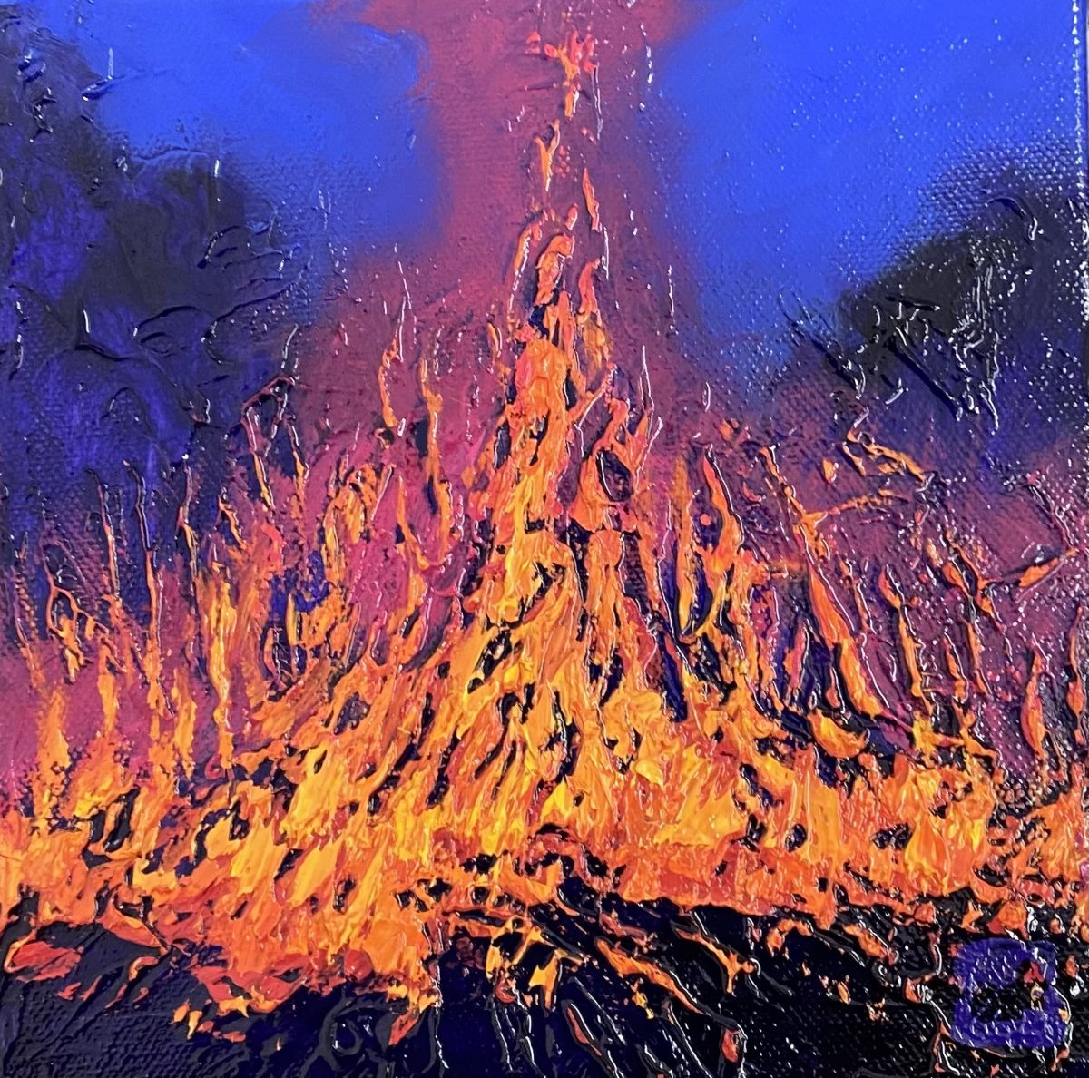 FIRE STUDY 10 23 X 23CM - Watershed Gallery - Pokolbin, Hunter Valley