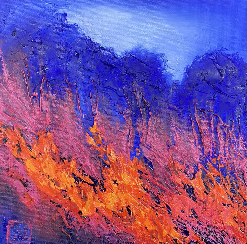 FIRE STUDY 24 23 X 23CM - Watershed Gallery - Pokolbin, Hunter Valley